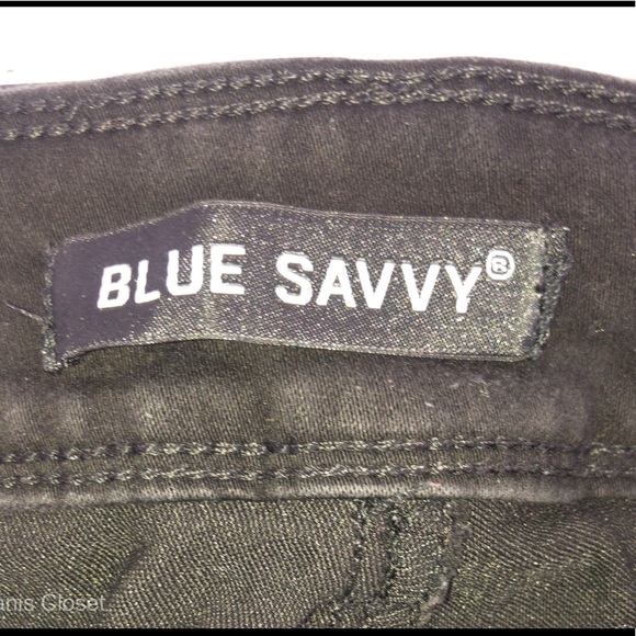 Blue Savvy | Bottoms | Blue Savvy Distressed Stretch Black Jeans | Poshmark